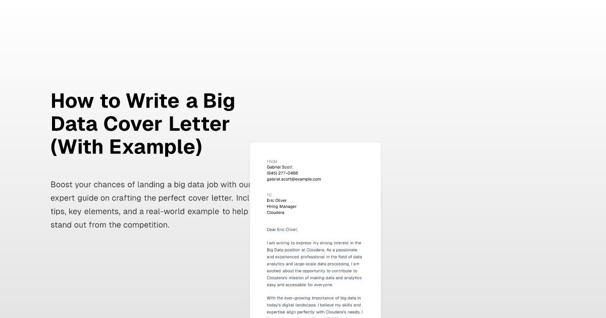 How to Write a Big Data Cover Letter (With Example)