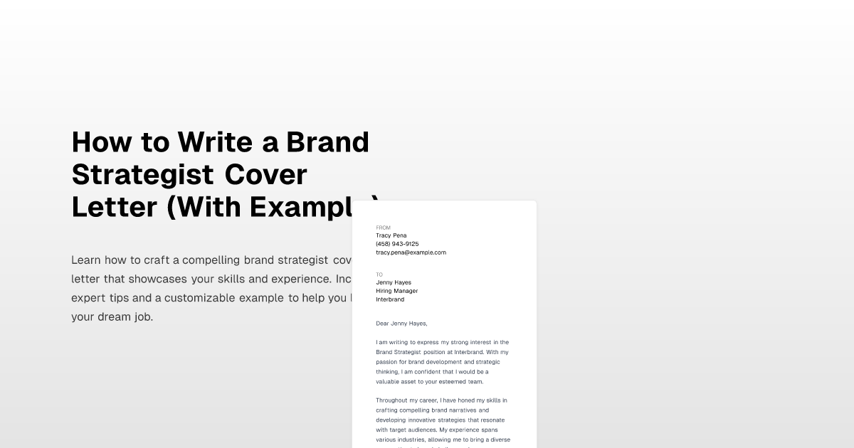 How to Write a Brand Strategist Cover Letter (With Example)