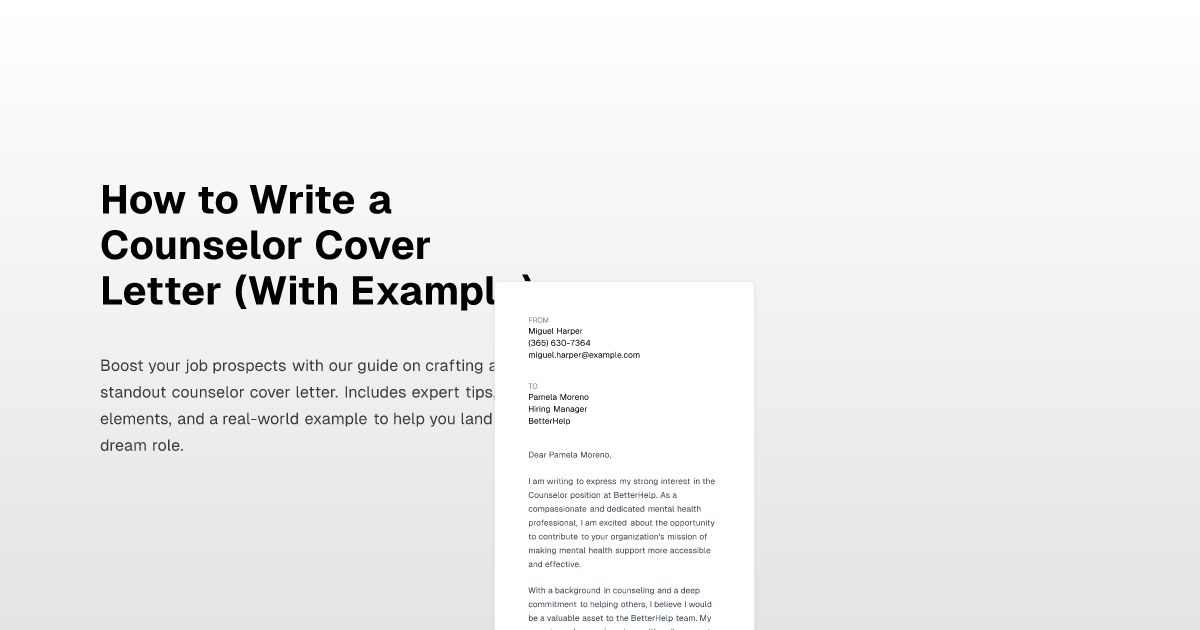 How to Write a Counselor Cover Letter (With Example)