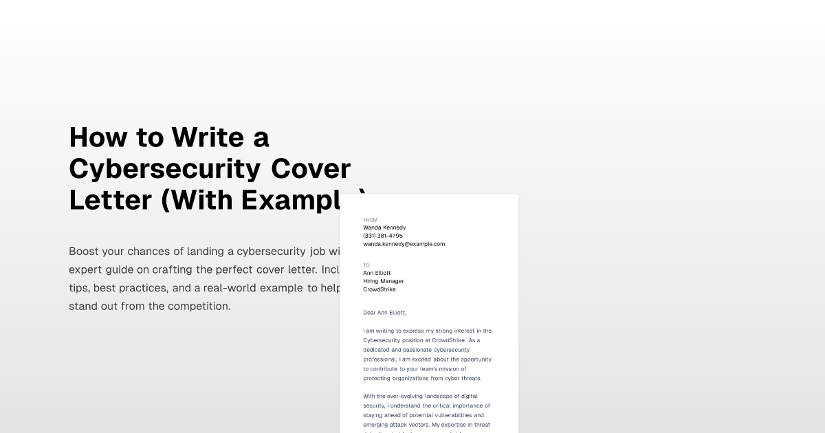 How to Write a Cybersecurity Cover Letter (With Example)