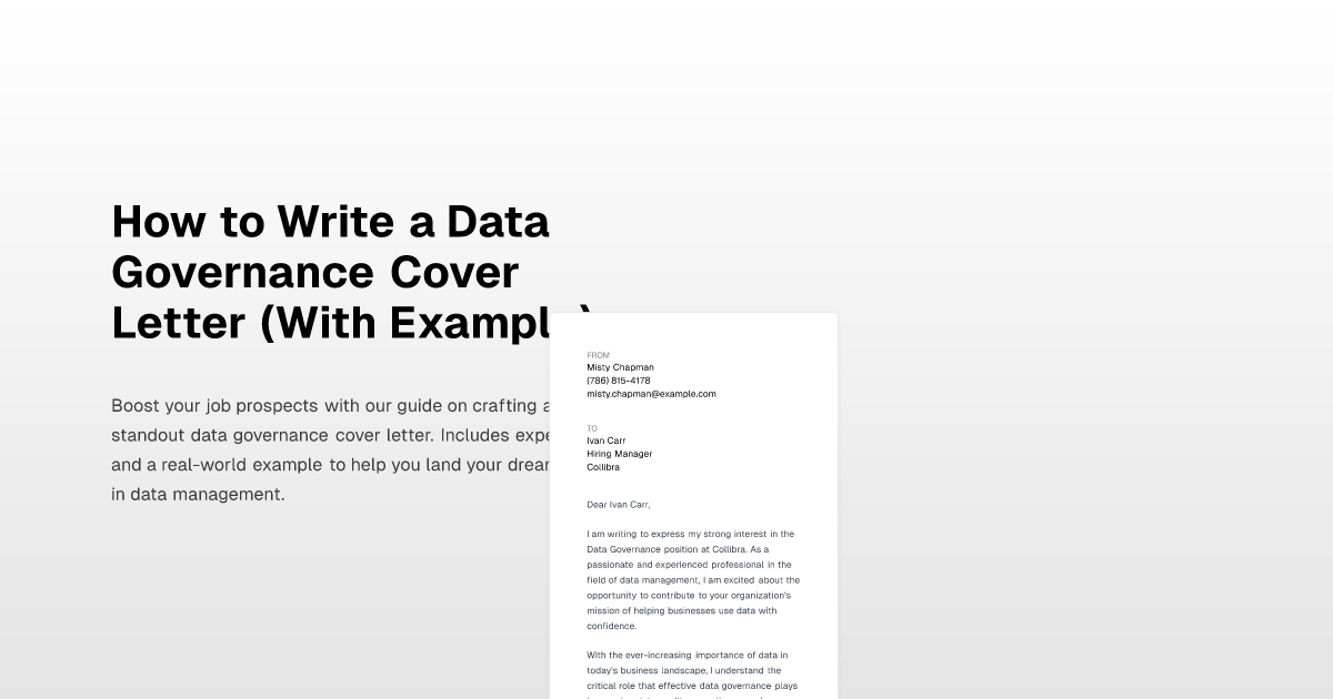 How to Write a Data Governance Cover Letter (With Example)
