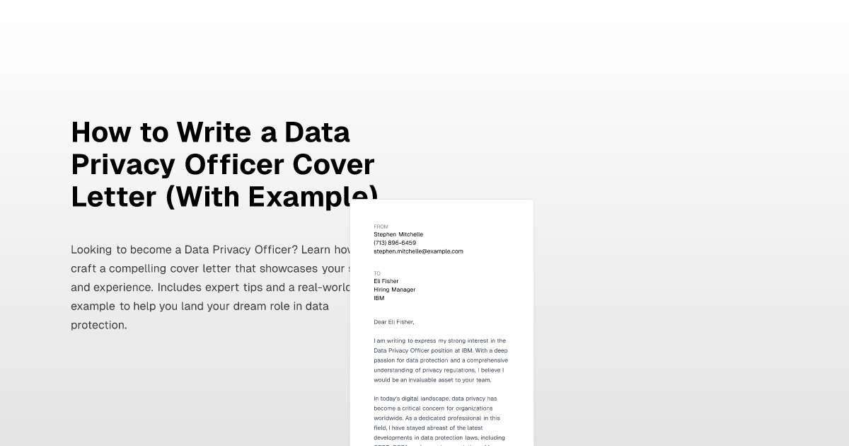 How to Write a Data Privacy Officer Cover Letter (With Example)