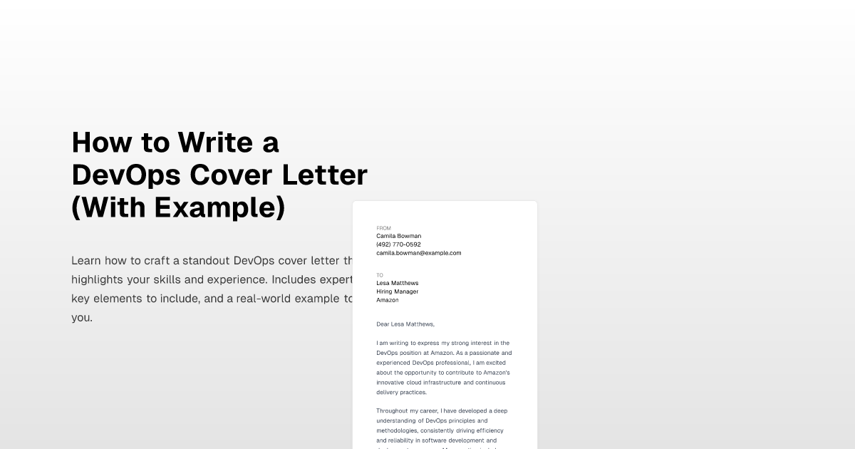 How to Write a DevOps Cover Letter (With Example)