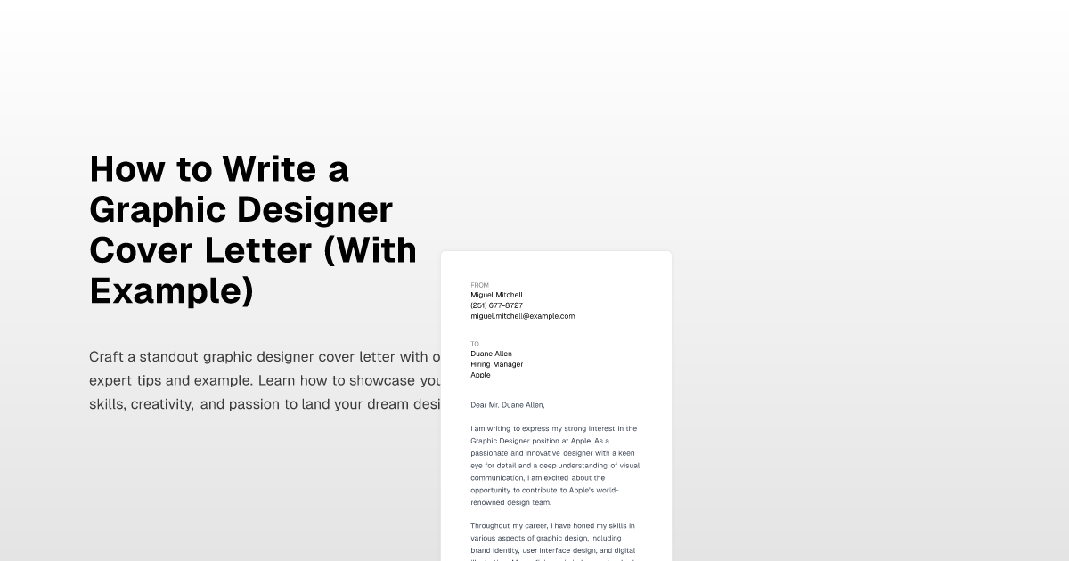 How to Write a Graphic Designer Cover Letter (With Example)