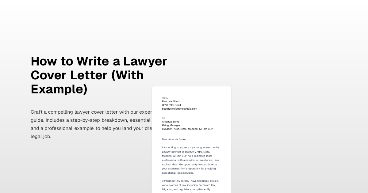 How to Write a Lawyer Cover Letter (With Example)
