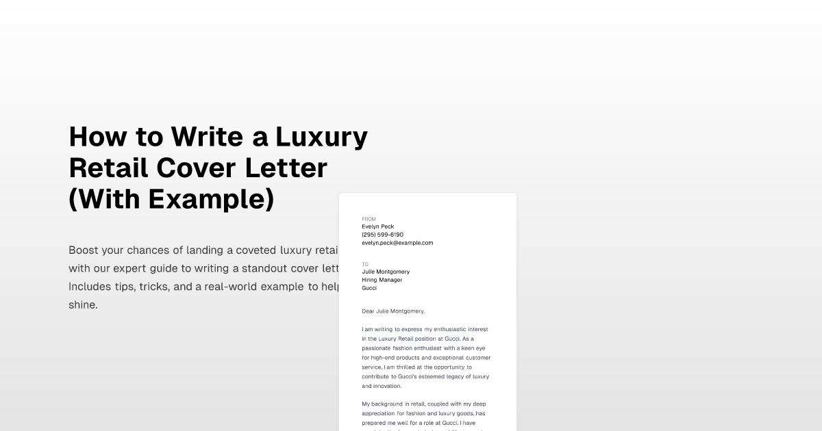 How to Write a Luxury Retail Cover Letter (With Example)