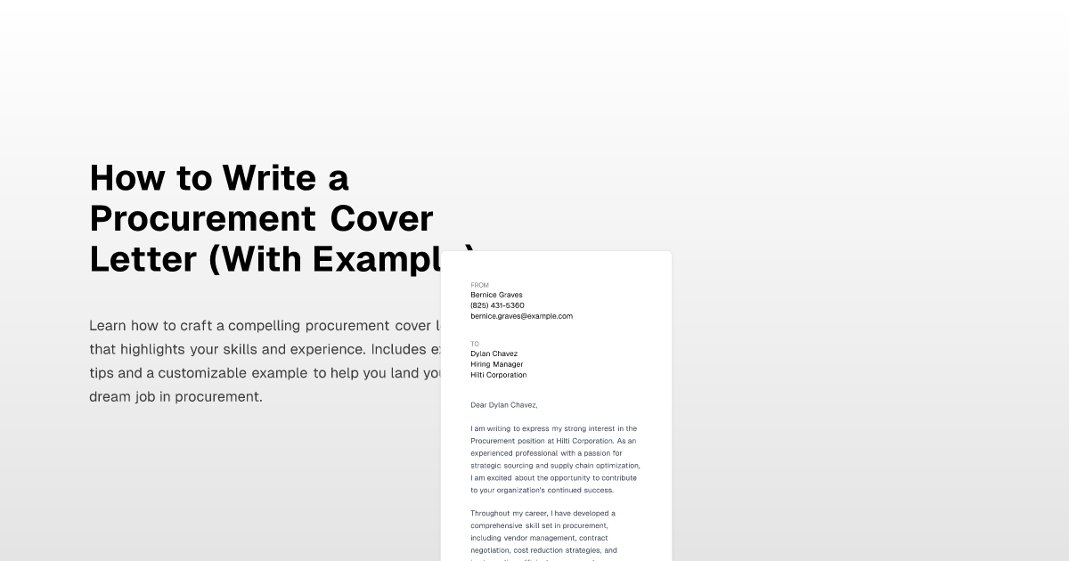 How to Write a Procurement Cover Letter (With Example)