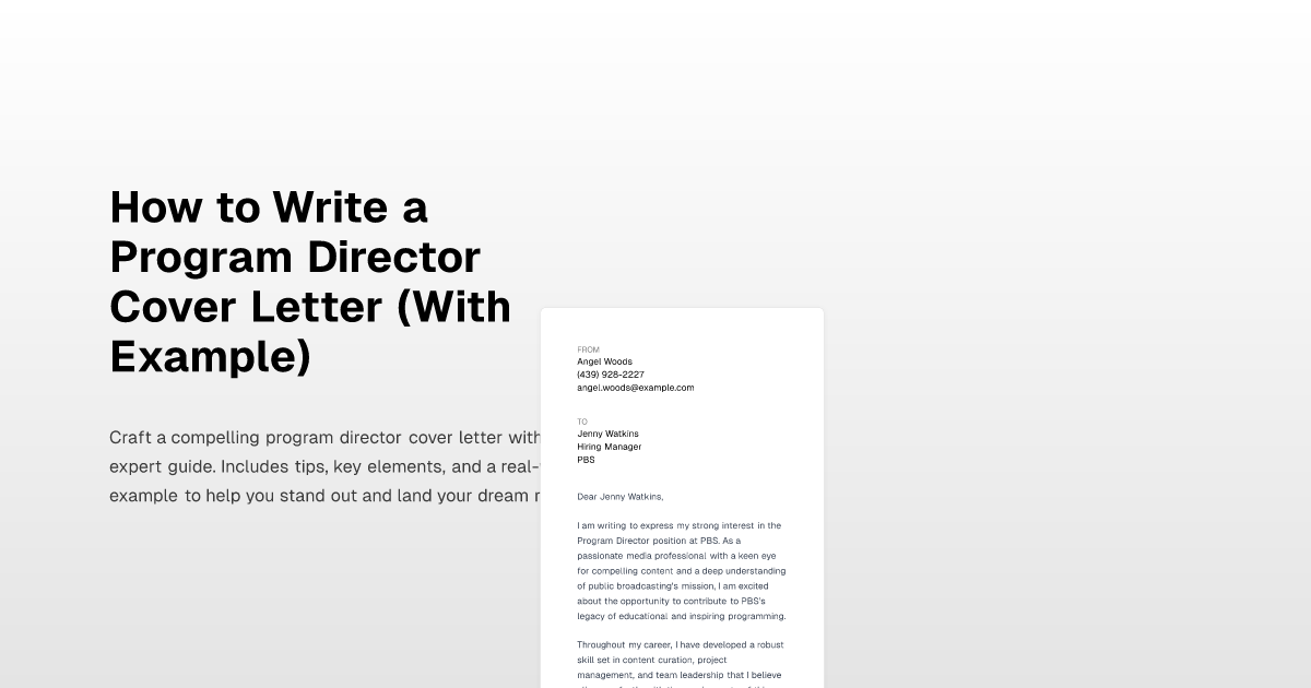 How to Write a Program Director Cover Letter (With Example)