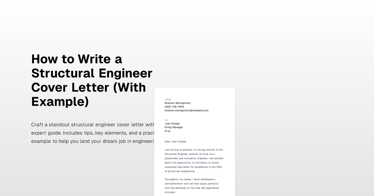 How to Write a Structural Engineer Cover Letter (With Example)