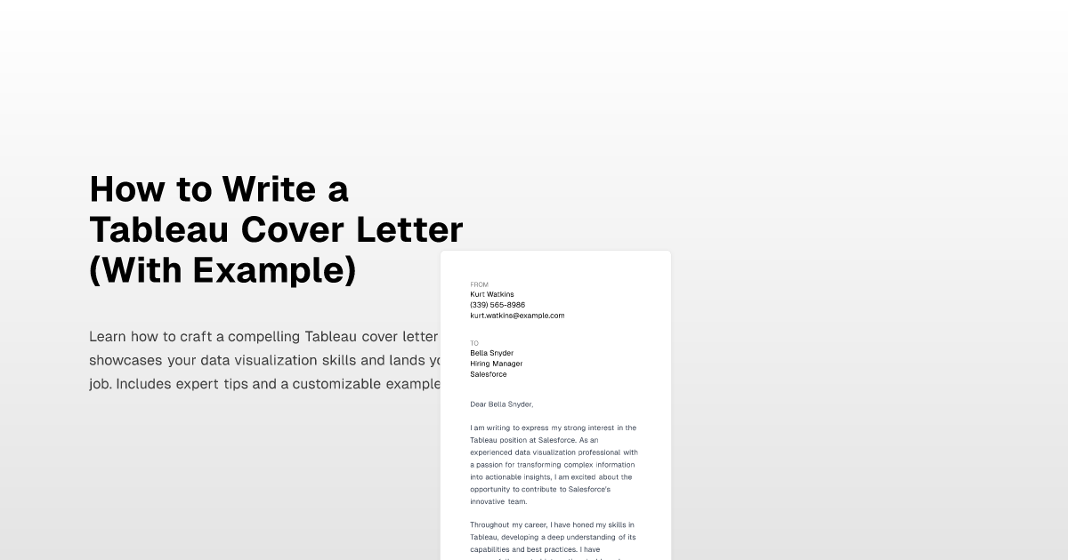 How to Write a Tableau Cover Letter (With Example)