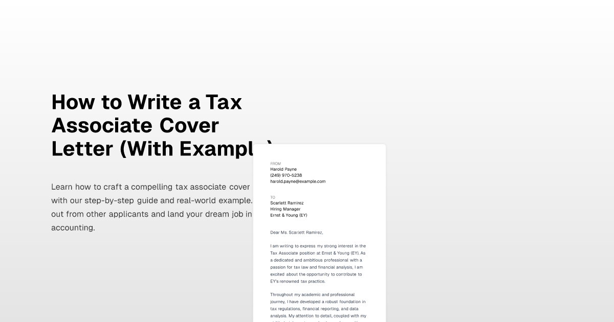 How to Write a Tax Associate Cover Letter (With Example)