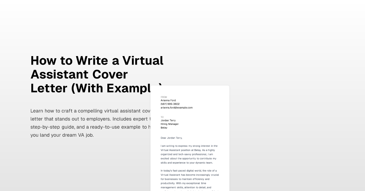 How to Write a Virtual Assistant Cover Letter (With Example)