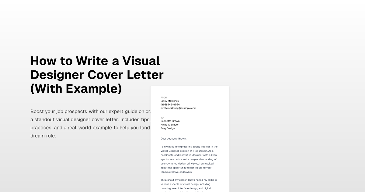 How to Write a Visual Designer Cover Letter (With Example)