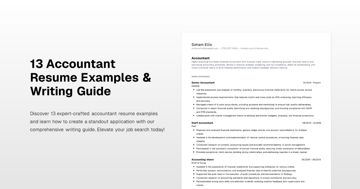 13 Accountant Resume Examples & Writing Guide