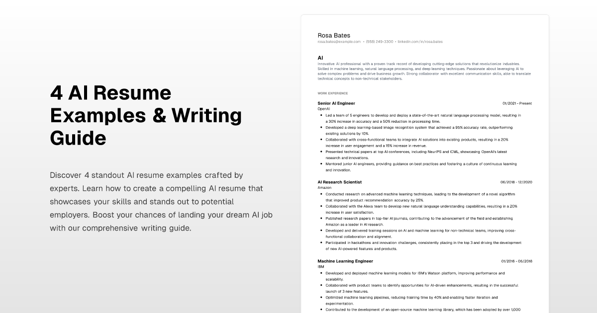 4 AI Resume Examples & Writing Guide