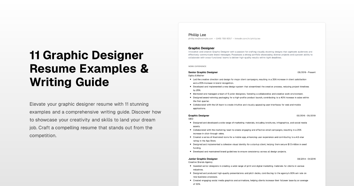 11 Graphic Designer Resume Examples & Writing Guide
