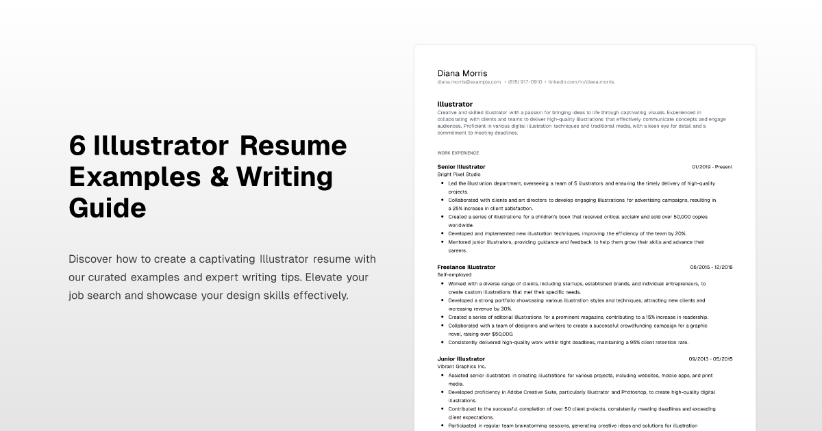 6 Illustrator Resume Examples & Writing Guide